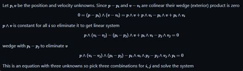 2023 Day 24 Part 2 Solved As A 3x3 Linear System Using Wedge