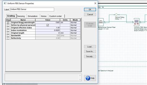 any parameter for design fbg sensor in optisystem optiwave