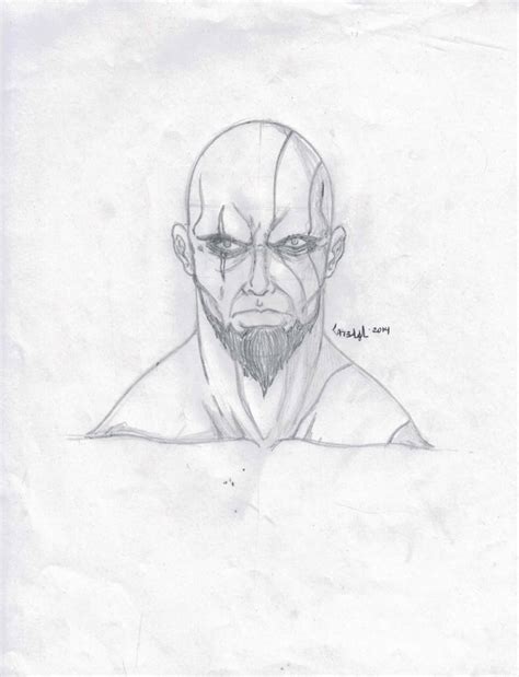 Kratos Face Sketch By Tefenthescorpion On Deviantart