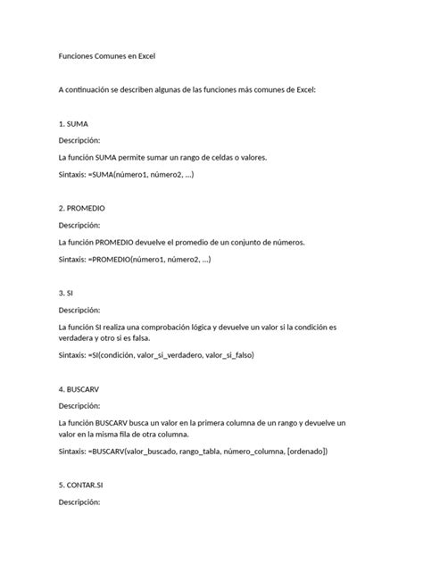 Funciones Excel Pdf