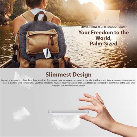 D Link Sleek Design G LTE Wireless Mobile Portable Sim Card Mifi Wifi Router Model DWR M
