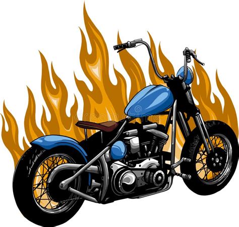 Illustration Of Custom Motorcycle Chopper Vector Design Stock Vector Illustration Of Fast