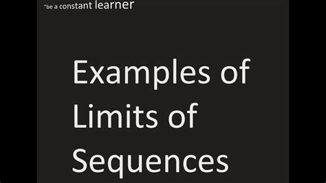 Examples Of Limits Of Sequences Real Analysis Youtube