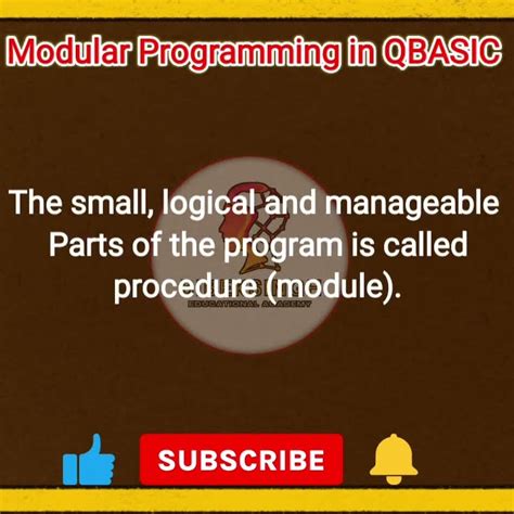 Modular Programming In Qbasic Shorts Programming Qbasic Youtube