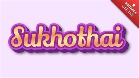 Sukhothai Purple And Yellow 3d Text Effect Generator
