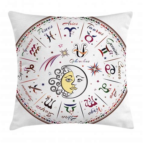 Zodiac Decor Throw Pillow Cushion Cover Division Of Colorful Astrology
