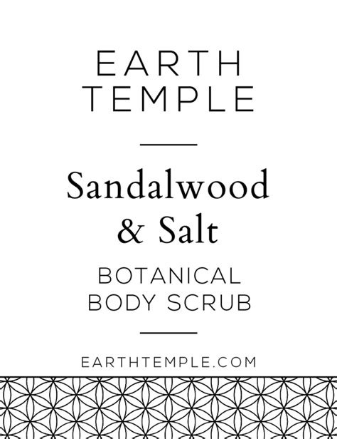 Sandalwood And Salt Botanical Body Scrub Earth Temple