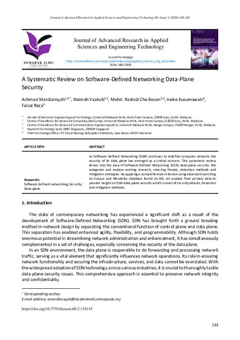 Pdf A Systematic Review On Software Defined Networking Data Plane