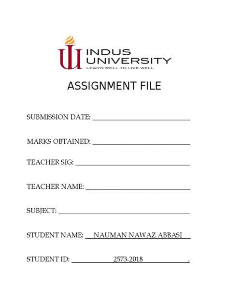 Assignment Title Page Pdf