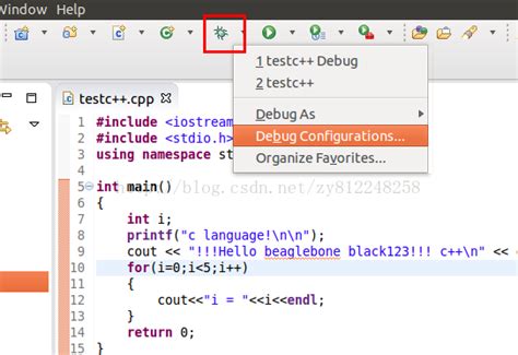 Ubuntu1204下在eclipse中搭建beagleboneblack的开发环境——远程在线运行and调试beaglebone