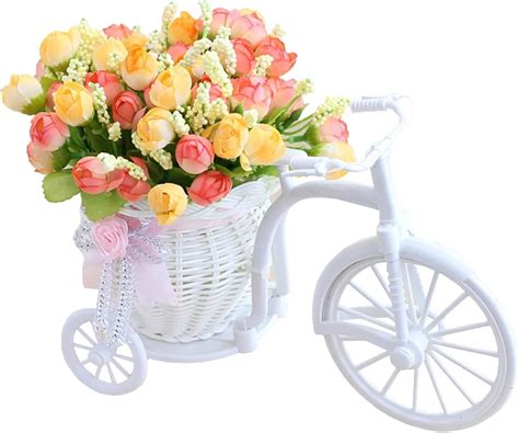 Emivery Bicycle Artificial Flower Desktop Spring Garden