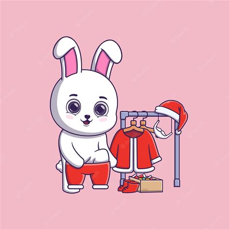 Premium Vector Cute Rabbit Wearing Santa Costume