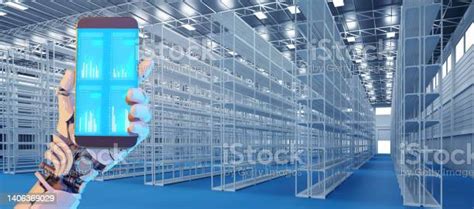 Rpm 로봇 공정 제조 Wms 창고 관리 시스템 로봇은 스마트 공장 산업 미래 산업 혁신 디지털 기술 이행 창고의 3d 로봇을 변형했습니다 가상현실에 대한 스톡 사진 및