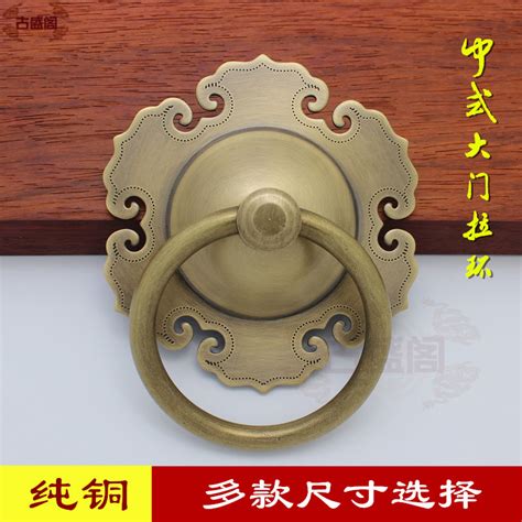 纯铜中式仿古大门拉手古铜拉手正宗古大门铜拉手大山谷图库