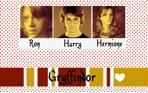 Gryffindor House Pride Harry Potter Hermione Granger Ronald Weasley Wallpaper Harry Potter
