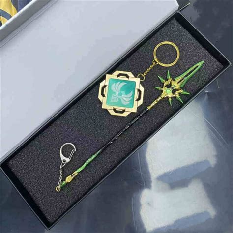 Genshin Impact Keychain Set Xiaos Weapon Primordial Jade Winged Spear