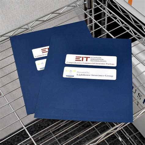 Double Window Folder With Pocket Blue