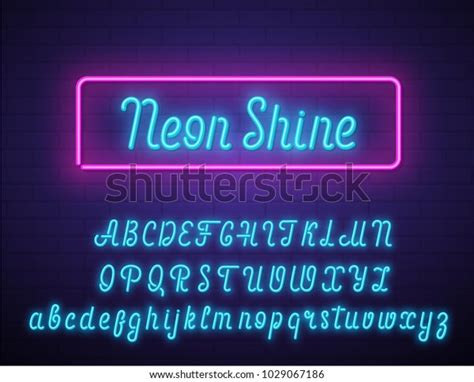 Realistic Neon Vector Script Font On Stock Vector Royalty Free Shutterstock