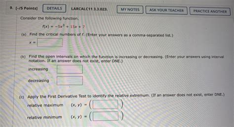 solved 9 [ 15 points] details larcalc11 3 3 023 my notes