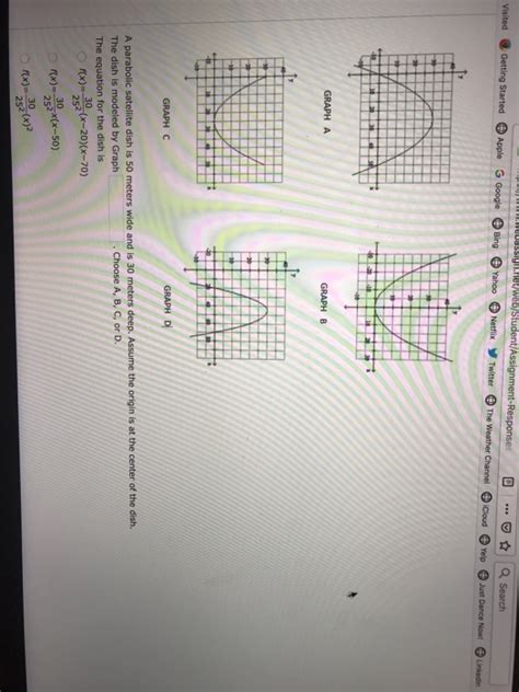 Solved Identify The Graph And The Equation That Match The Chegg Com