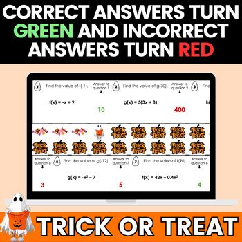 Function Notation Evaluating Functions Halloween Math Digital Activity Worksheet