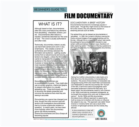Beginners Guide To Film Documentary Like Maria