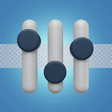 Premium Psd 3d Render Illustration Settings Vertical Bars With Sliders