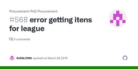 Error Getting Itens For League · Issue 568 · Procurement Poe