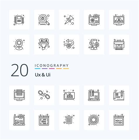 20 Ux And Ui Line Icon Pack Like Usability Laptop Map Web Design 17185653 Vector Art At Vecteezy