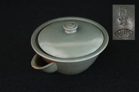 【傷や汚れあり】tb526青備前 旭楽 宝瓶 陶印有宝ひん急須陶器煎茶道具伝統工芸茶器茶道具茶注陶芸焼物時代骨董古