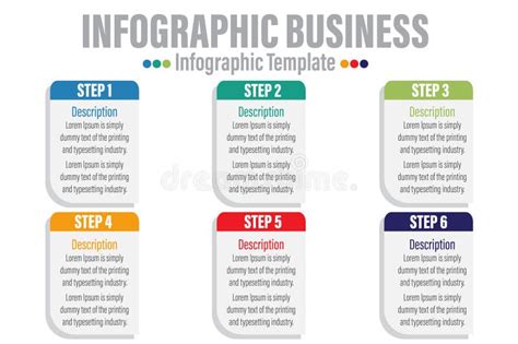 6 Steps Modern Timeline Diagram With Workflow Presentation Vector Infographic Infographic