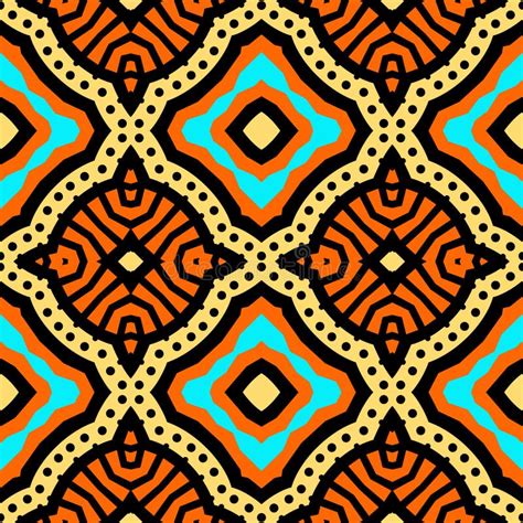 Abstract Geometric Orange Seamless Pattern Stock Vector Illustration