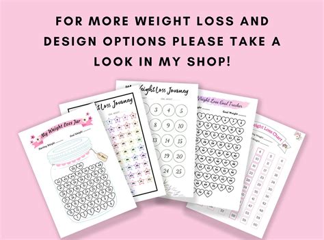 Printable Weight Loss Chart For Up To 125lbs Weight Loss Etsy Uk