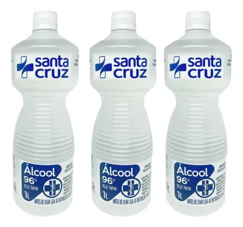 3x Frasco Álcool Etílico 96r Santa Cruz 928 Lareira 1 L Mercadolivre