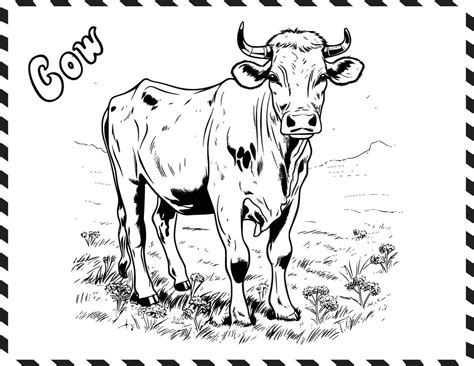 Página Para Colorear De Vaca Para Niños 34616949 Vector En Vecteezy