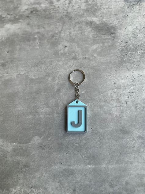 Stl File Initial Keyring Stl File Letter J 🗝️ ・3d Printing Model To