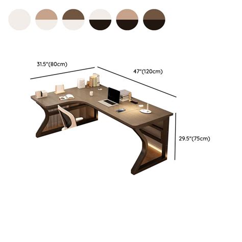 Functional Computer Work Desk With Desk Return Cord Management And Butcher Block Desk Grey