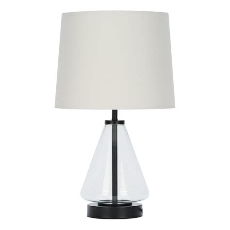 Mainstays Glass With Black Base Table Lamp 18 H