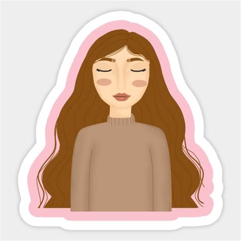 Girl With Brown Hair Woman Sticker Teepublic