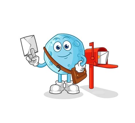 Premium Vector Blue Moon Postman Vector Cartoon Character