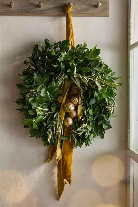 Fresh Ruscus Olive Leaf Wreath Christmas Tree Olive Leaf Rustic