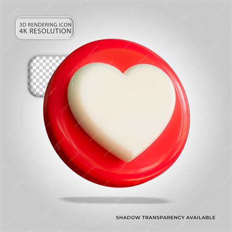 Premium Psd Red Heart Love Reaction Social Media Icon Isolated 3d Render Illustration