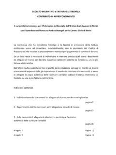 DECRETO INGIUNTIVO E FATTURA ELETTRONICA Decreto Ingiuntivo E