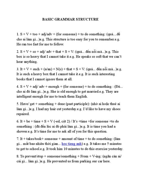 Essential English Grammar Structures Pdf