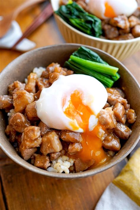 【豚角煮の温玉しぐれ丼】生姜香る♪甘辛てりてり満腹おかず レシピサイトnadia