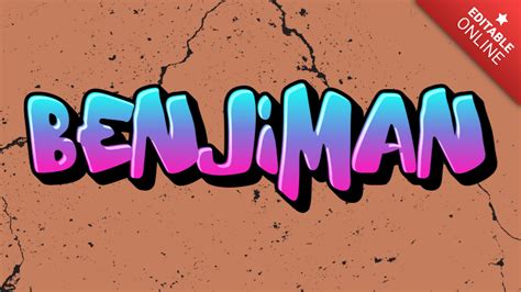 Benjiman Graffiti Font Style Text Effect Generator