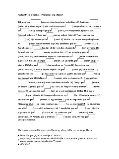 Subjuntivo O Indicativo Pdf