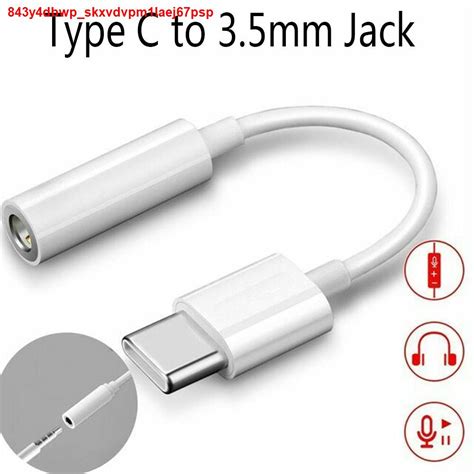 Type C 3.5 Jack Earphone Cable สมาร์ทโฟนสีดำ/ ขาว USB C ถึง3.5มม.,อะแดป ...