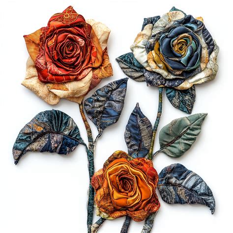 12 Floral Patchwork Roses Clipart High Quality  Rose Digital Art