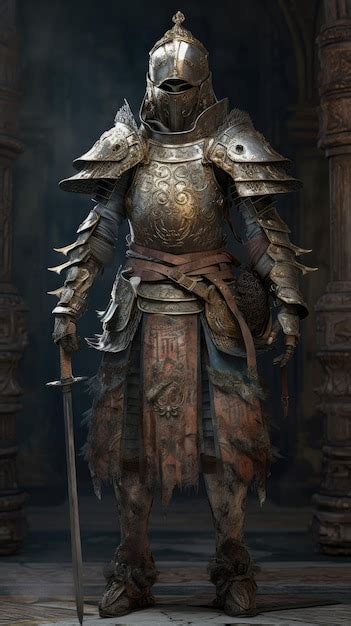 Catafracta Bizantina En Batalla Con Cicatrices Y Pintura De Guerra